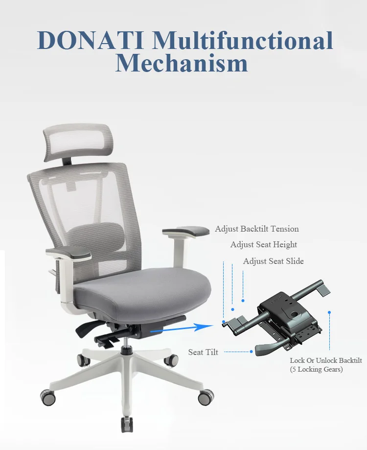 Ergo Lift Recliner Tilt-Swivel Donati Office Chair Mechanisms