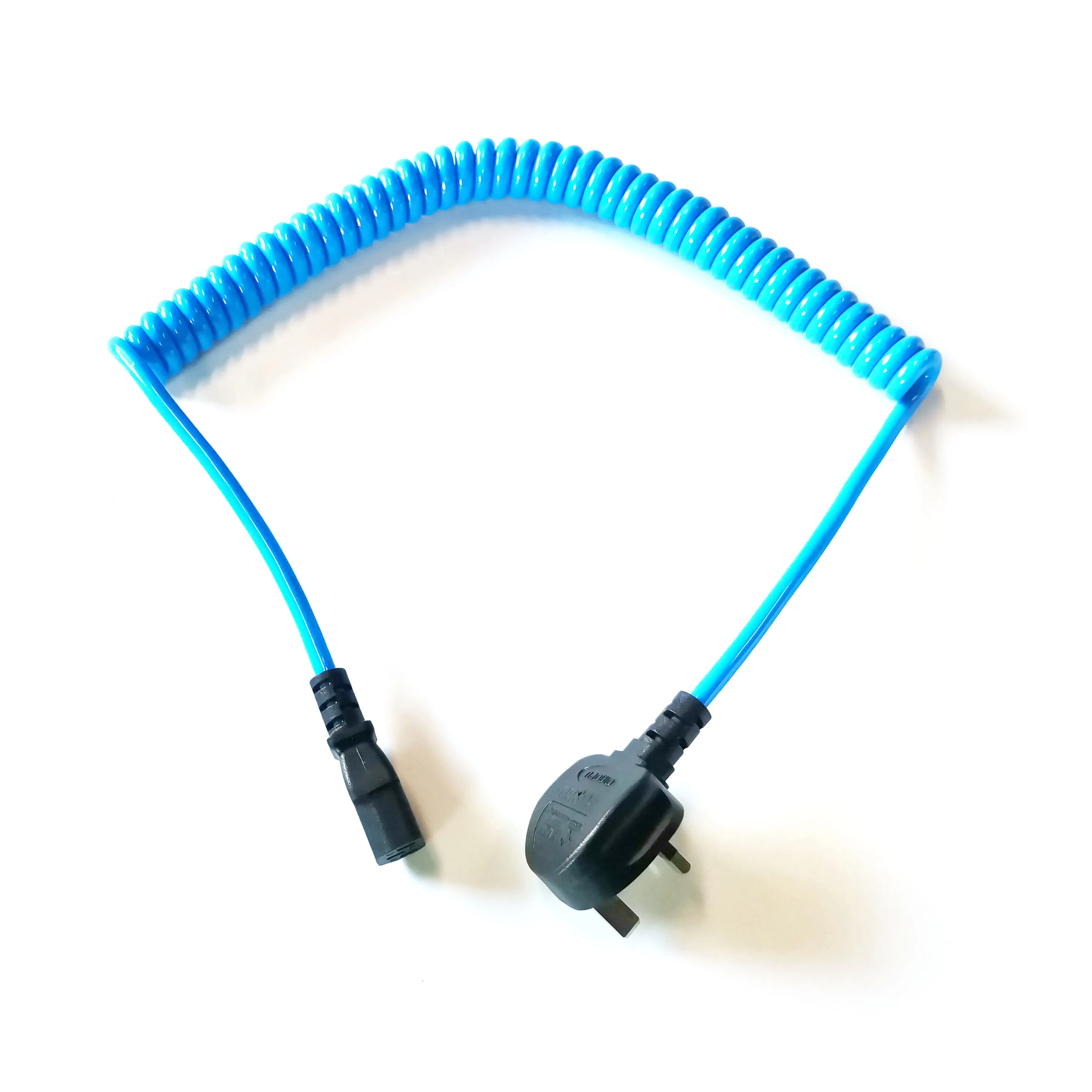 Retractable Coil Cable Spiral Coiled Wire Spiral Power Cable With Uk ...