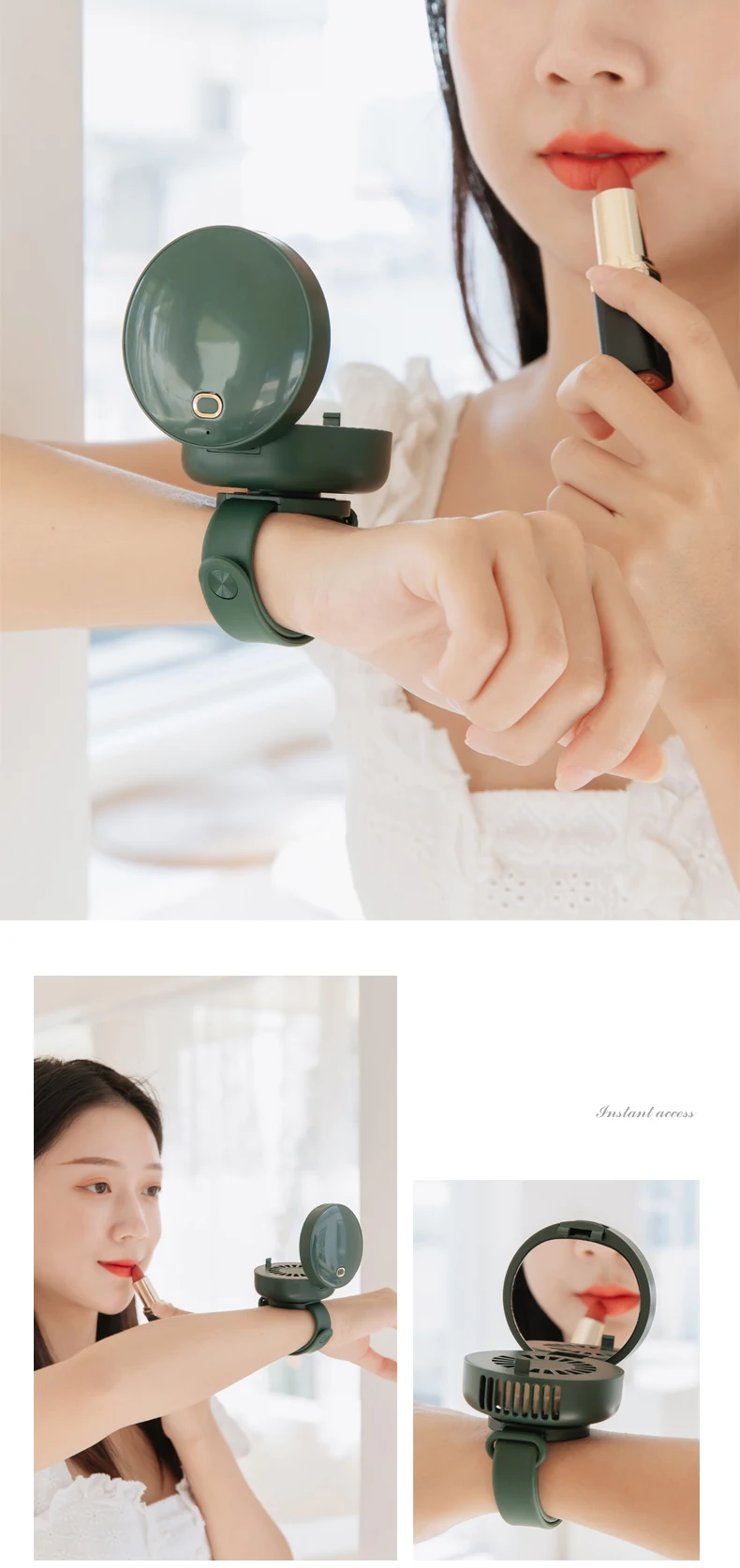 NEW Wrist Fan Mini Usb Charging Small Rechargeable Wrist Strap Fan ...