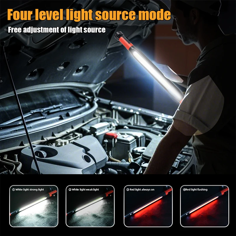 4 Modes under Hood LED Working Light - Portable & Waterproof