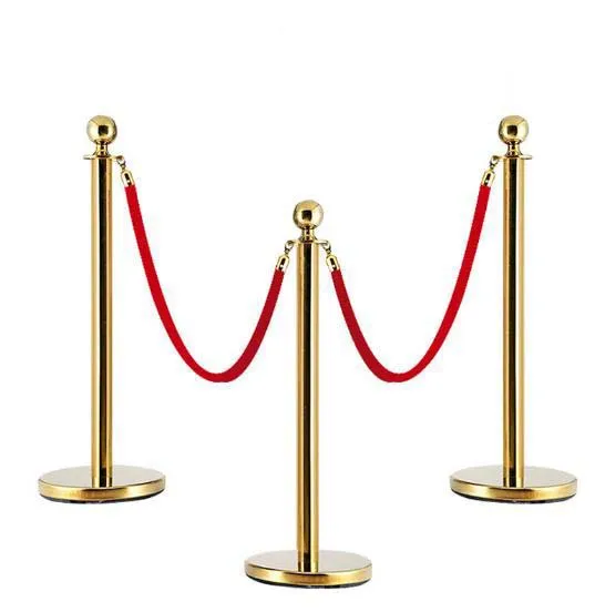 Black Gold Bollard Queue Management Stainless Steel Crowd Control ...
