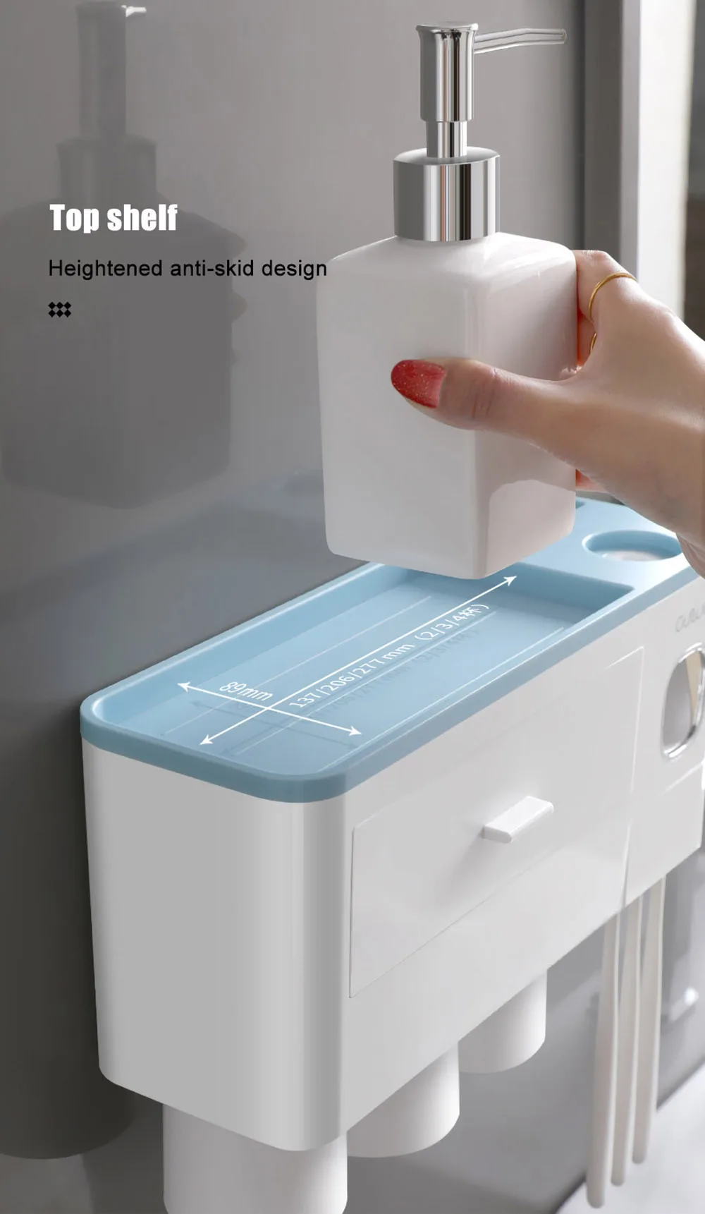 Two Tooth Brushing Cups & Automatic Toothpaste Dispenser