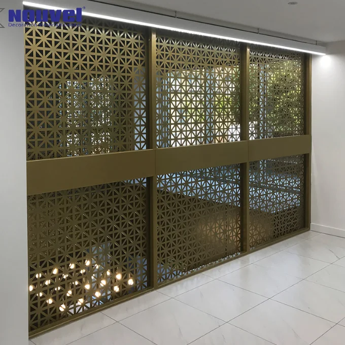 Modern Design Gold Plated Decorative Metal Screen Panels Stainless ...