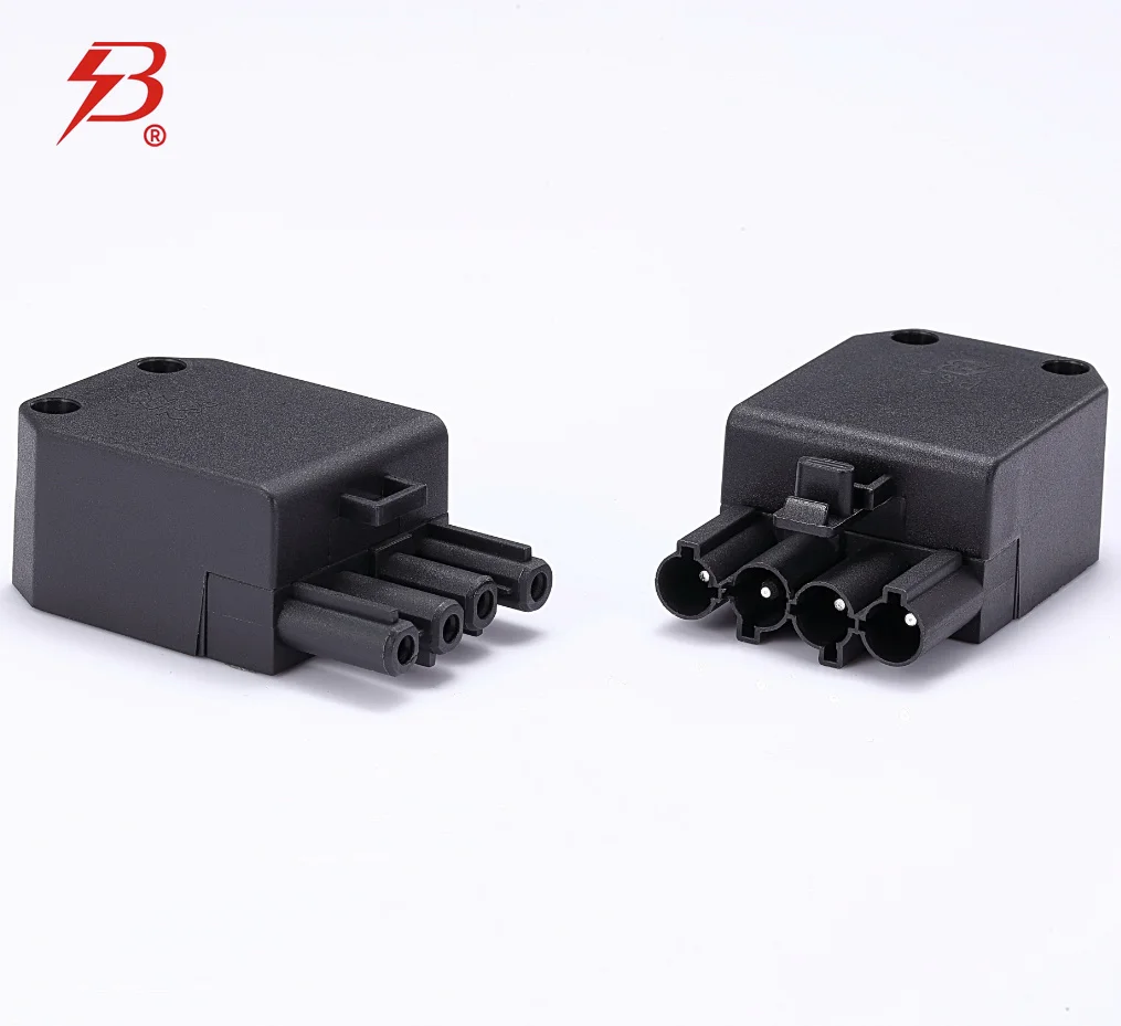 BELEKS 4-Way 250V 16A Copper Rectangle Nylon Male Female 4P Cable ...