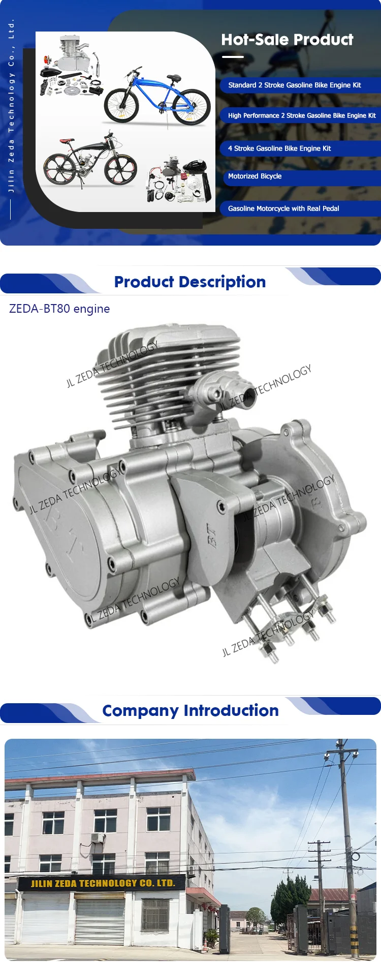 Petrol Bicycle Motor Bt80 80cc 2 Stroke Bike Electric Start Hand Start ...