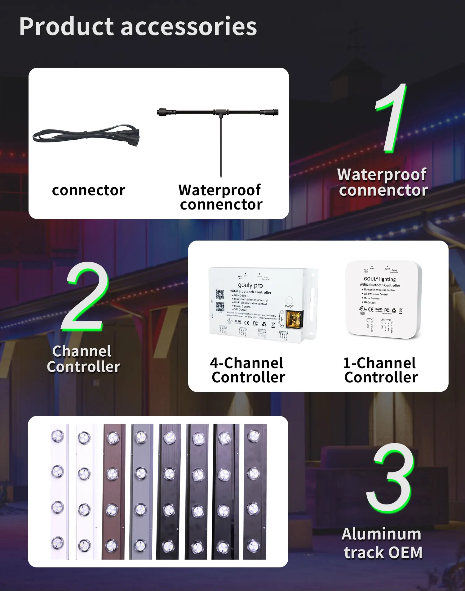 Gouly Customized LED Outdoor Lights - IP68, RGBW Chasing Color