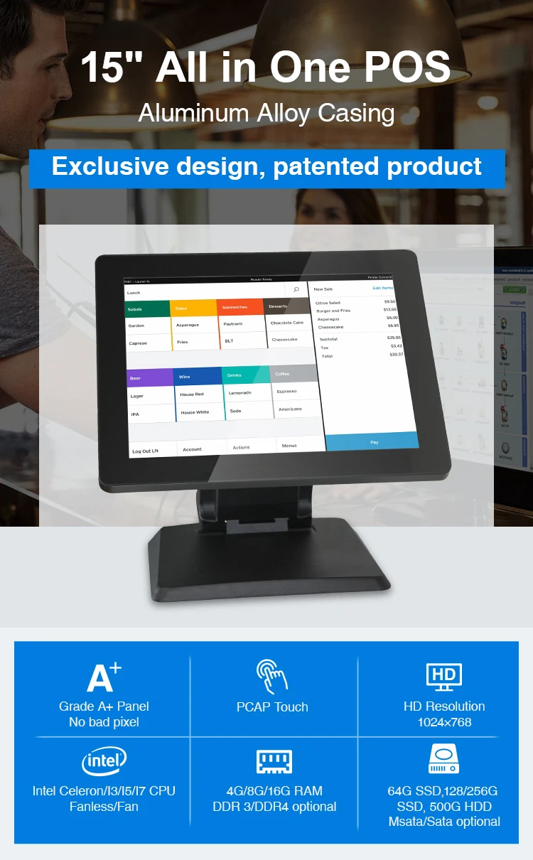 New Dual Screen Pos Machine For Sale With Stand Cash Register All In ...