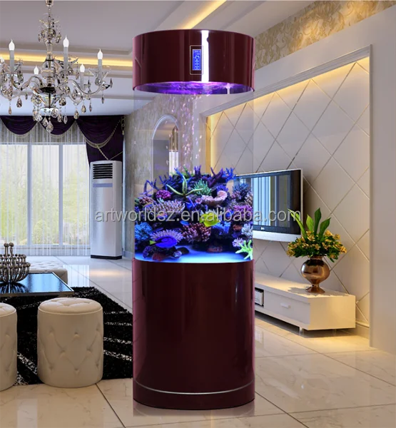 Acrylic Aquariums Clear Acrylic Fish Tank Round Wine Red Fish Tank ...