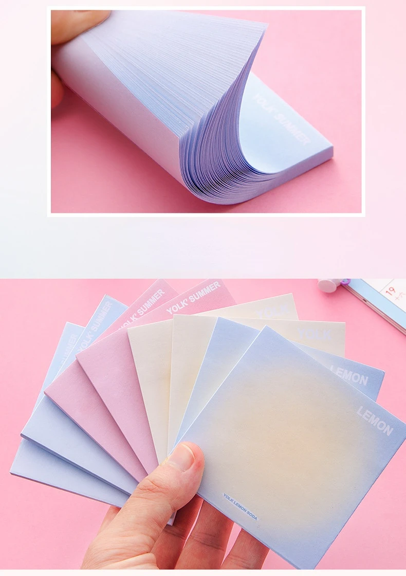 Customized Gradient Sticky Note Pads - 50 Sheets Memo Pad OEM