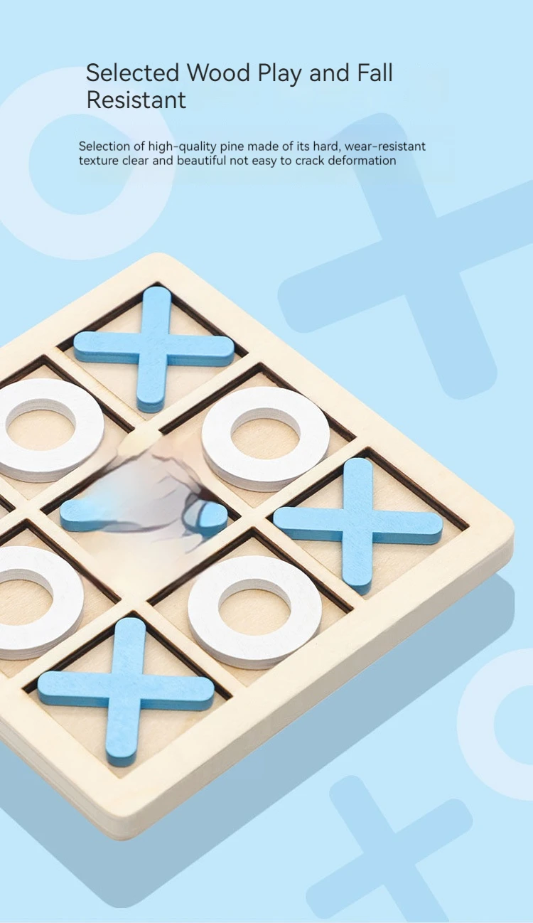 Wooden Xo Tic Tac Toe Children's Early Education Puzzle Toy Casual ...