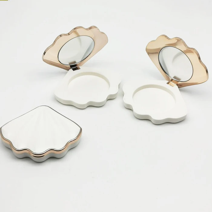 Small Size White Shell Blush Palette Box Empty Plastic Highlighting ...