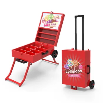 Metal Folding Candy Vending Cart - Buy Retail Trolley Box,Portable ...