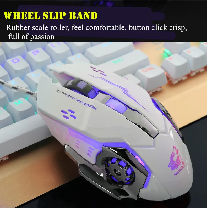 V5 USB Wired Gaming Mouse - 4000 DPI LED Optical Mouse