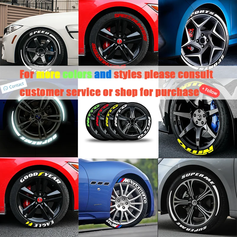 Custom Rubber Tire Lettering Decals - Waterproof & Durable