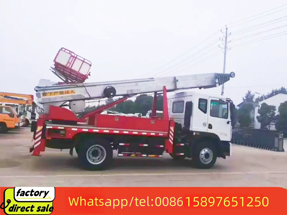 Truck Mounted Cherry Picker Hydraulic Moving House Ladder Truck 4x2 ...