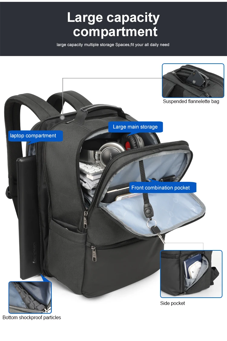 Tigernu T-B3905 Travel Waterproof Backpack - Expandable & Secure