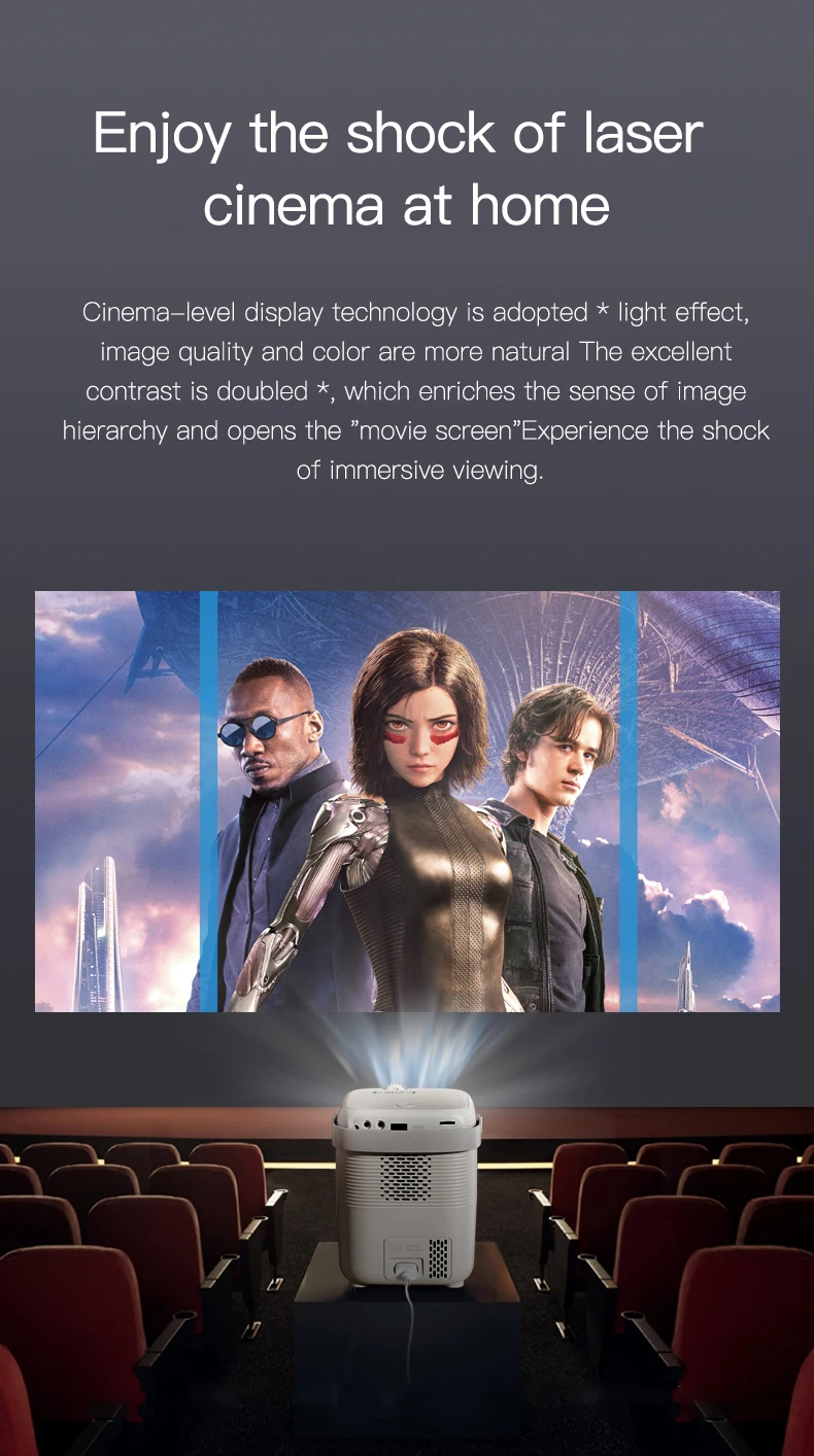 Mini Projector Giant Screen Cinema Watching Movies At Home 360 Degree ...