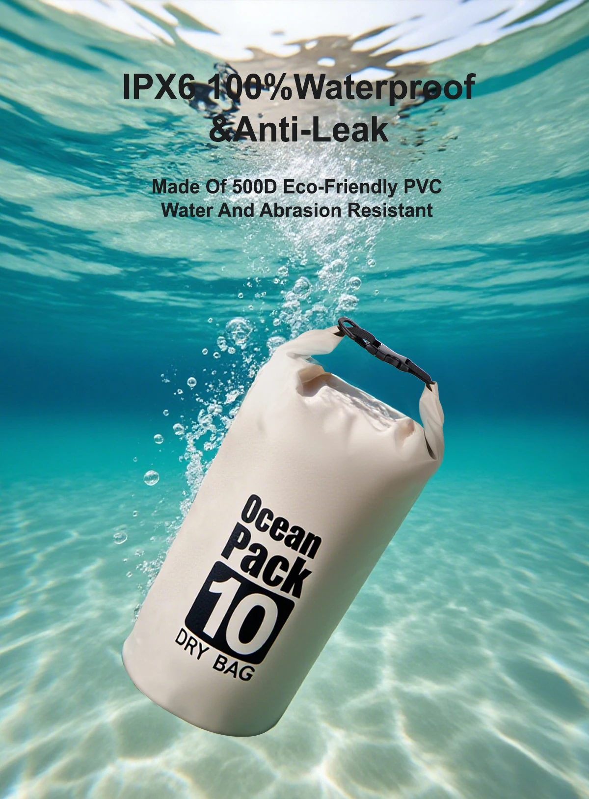 Custom Print Logo 500D PVC Tarpaulin Drybags - Waterproof