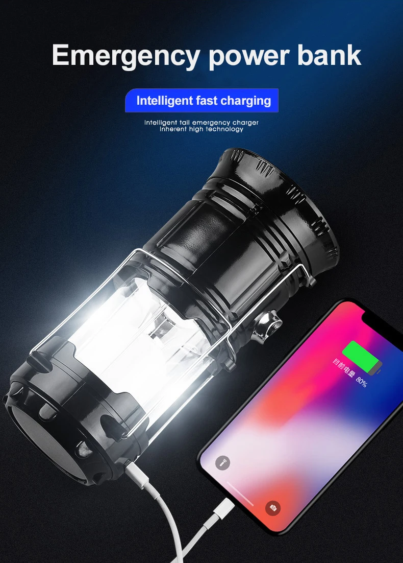 Multifunctional Solar Portable Telescopic Camp Lights Usb Rechargeable ...