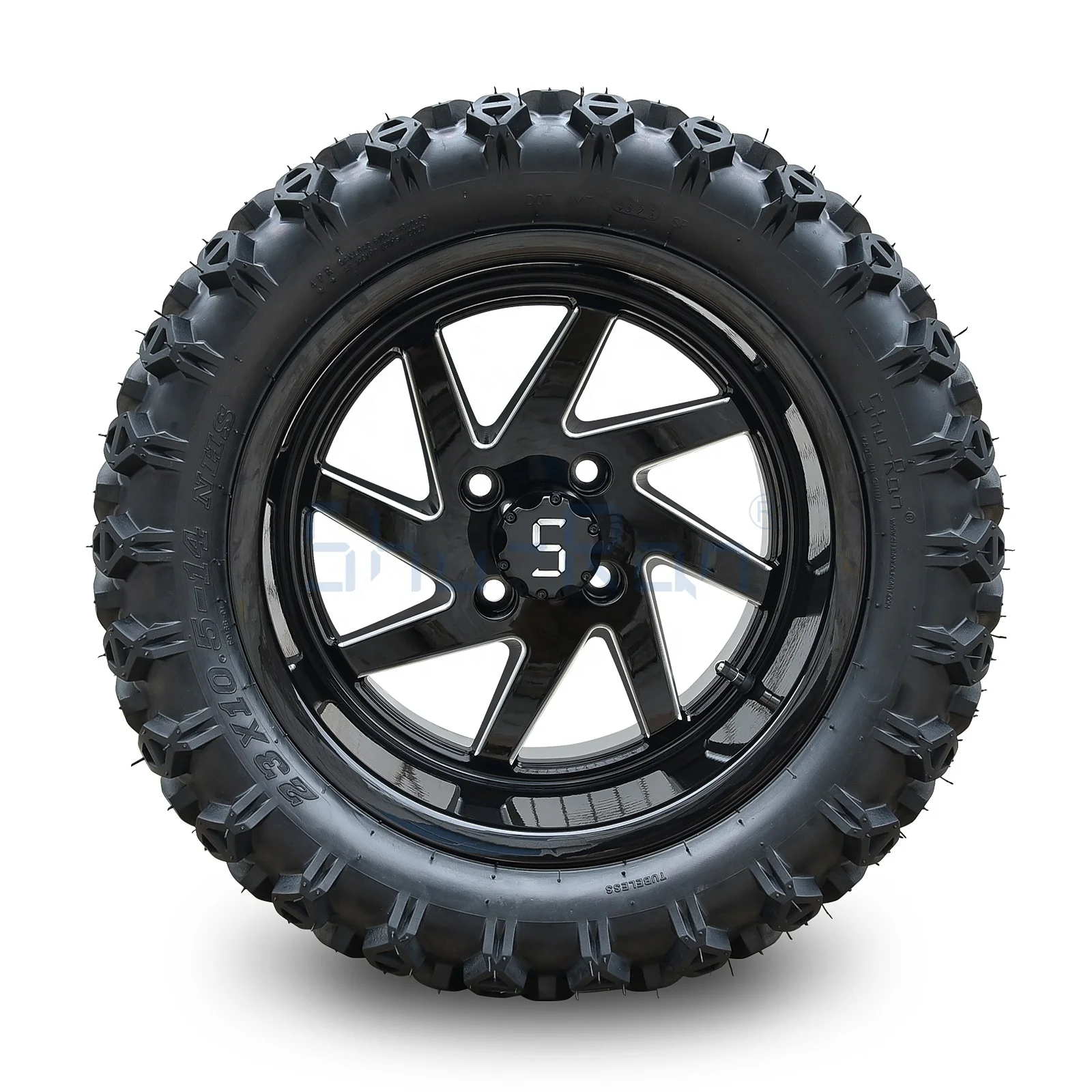 14" Golf Cart Wheels And Tires Combo 23*10.5-14 Off-road Tire On 14x7 ...