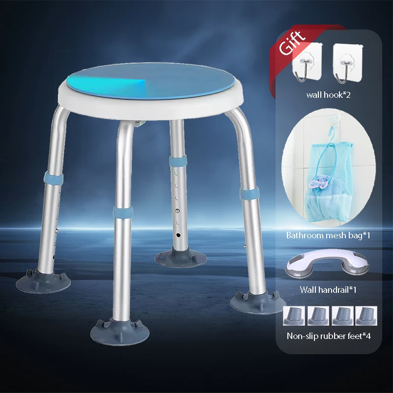Aluminum rehab swivel bath stool bathroom shower chair for elderly ...