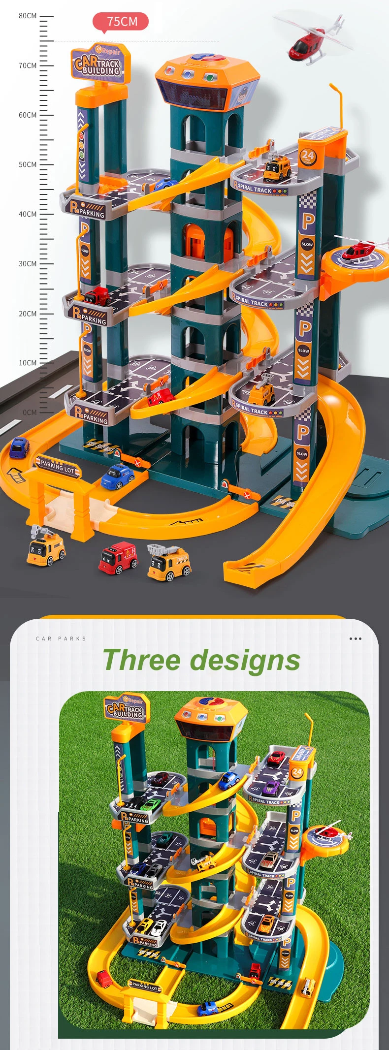 Electric Multilayer Car Parking Lot Track Toy Set for Kids