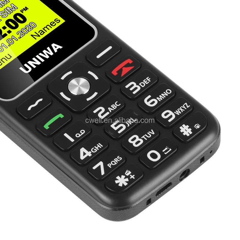Uniwa 2g 2.4 Inch Full Touch Keypad Gsm Built-in 1000mah Big Battery 2 ...