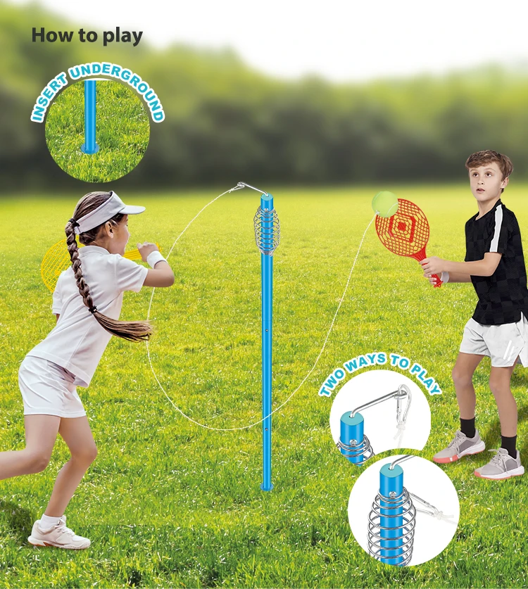 Tennis Training Toy Swing Tennis Ball Set With 2 Rackets Children Game ...