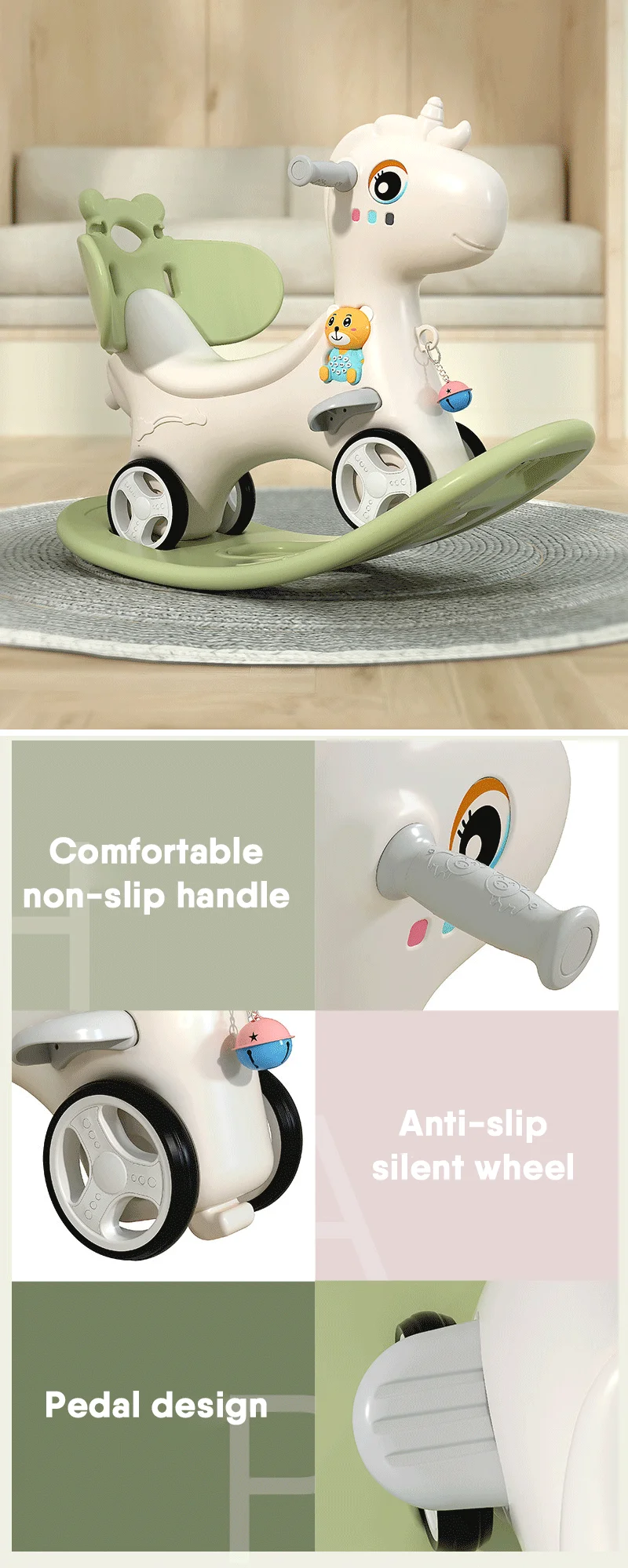 Oem Plastic Baby Car Cute Horse Rocking Horse Children's Small Horse ...