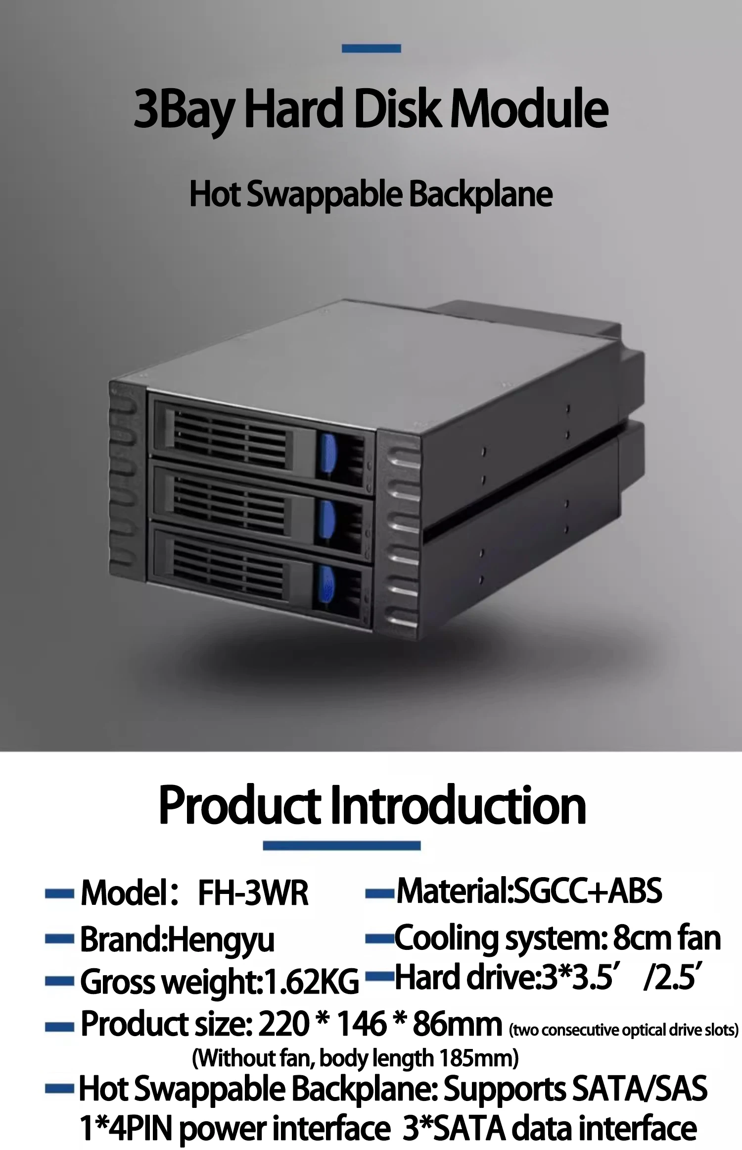 3-bay Hot Swap Storage Enclosure - Efficient Hard Disk Management