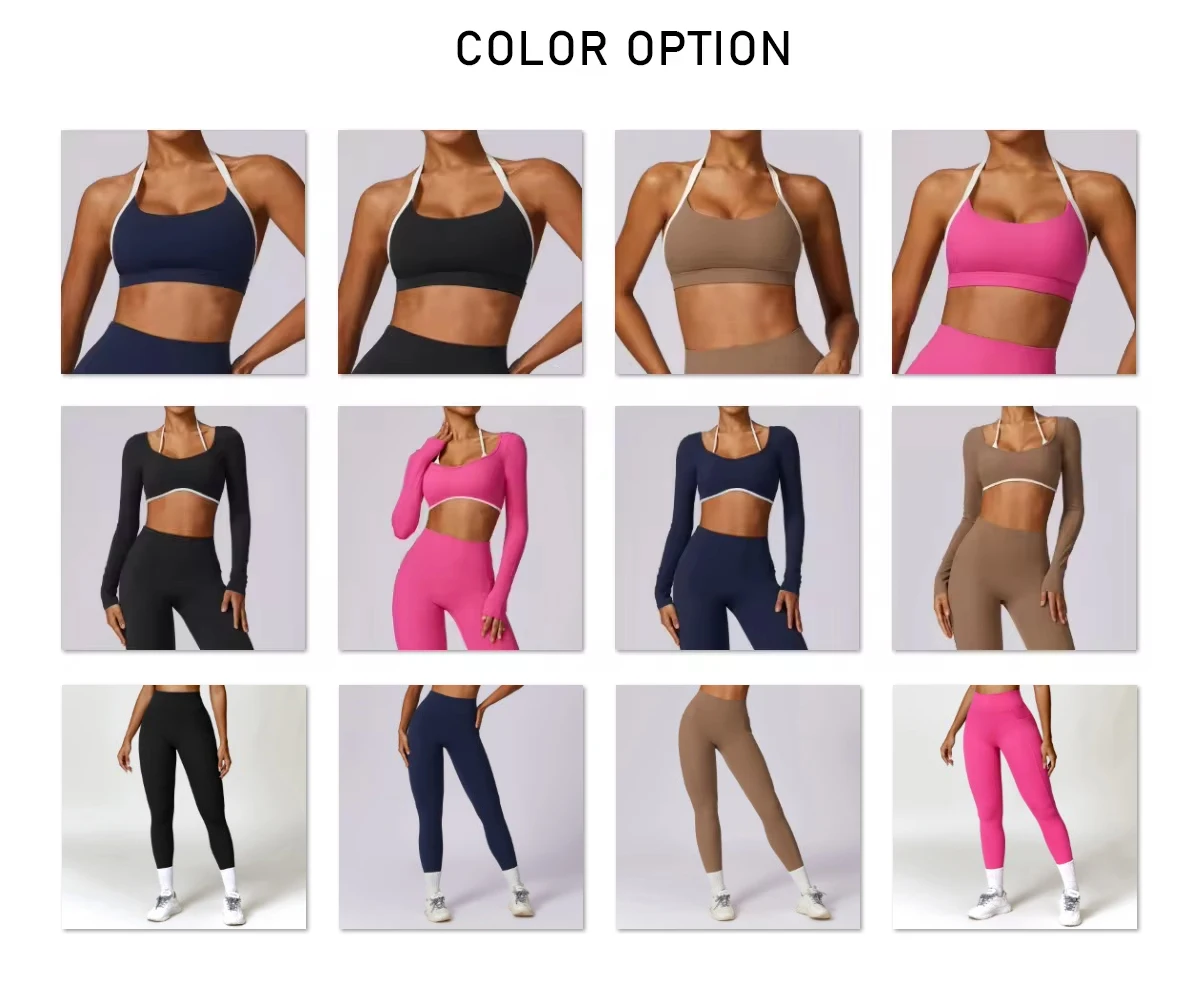 Sexy High Waist Scrunch Butt Peach Hip Yoga Leggings Set Women Activewear Sports Fitness Gym ...