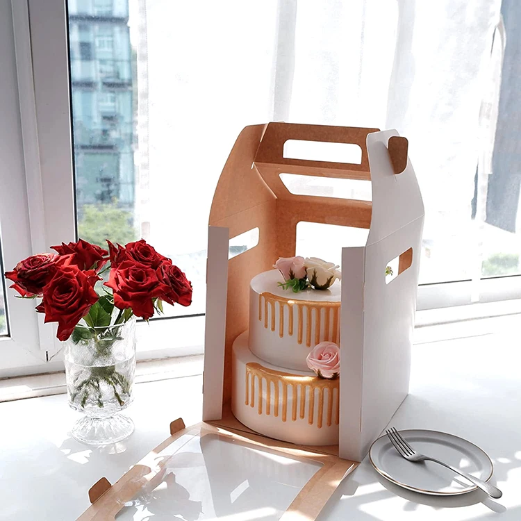 Custom White 10 12 Inch Bakery Cake Boxes Wedding Tall Cake Paper Box ...
