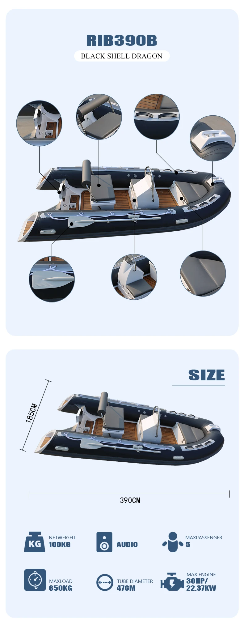 Hot Luxury Fiberglass Jet Boat From China Rowing Yacht Boats For ...