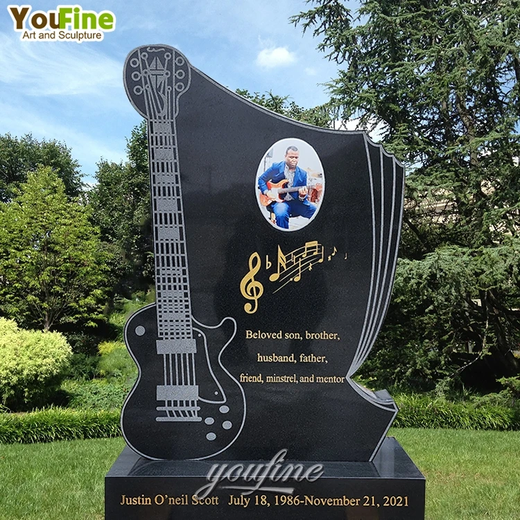 Hand Carved Natural Stone Marble White Guitar Headstone - Buy Carved ...