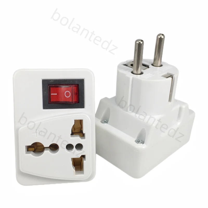 German Standard Electric Plugs And Switch Travel Converter,Two Round ...