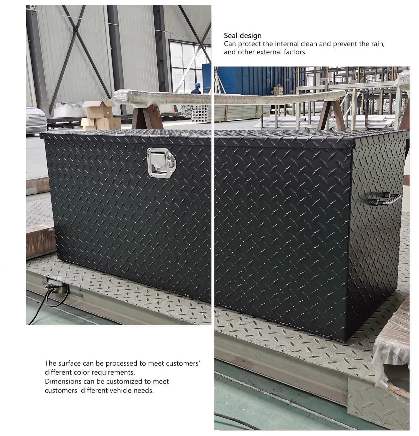 Aluminum Ute Truck Trailer Tool Box Heavy Duty Stationary Diamond Plate ...