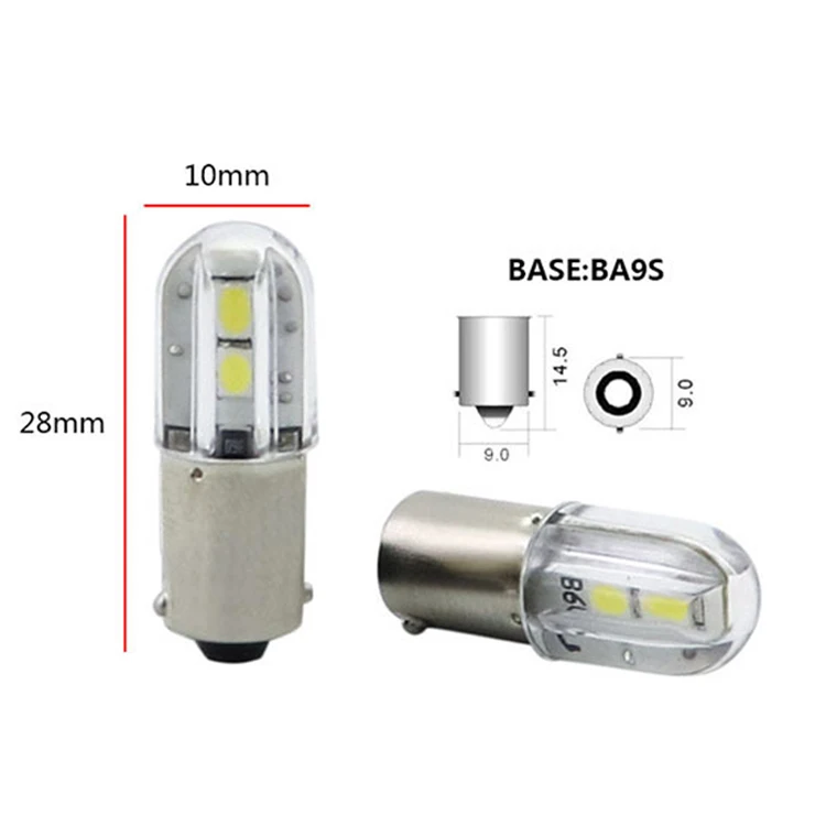 Flashlight Bulb 1W PC Cover SMD3030 12V BA9S Indicator Light 24V 36V ...