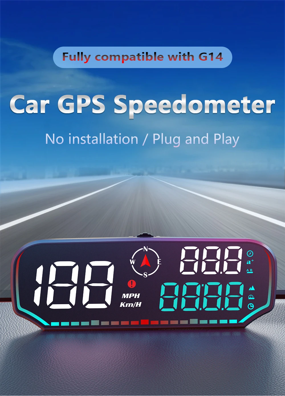 WiiYii 2025 G14 Model New Universal Auto Meter GPS Speedometer and HUD ...