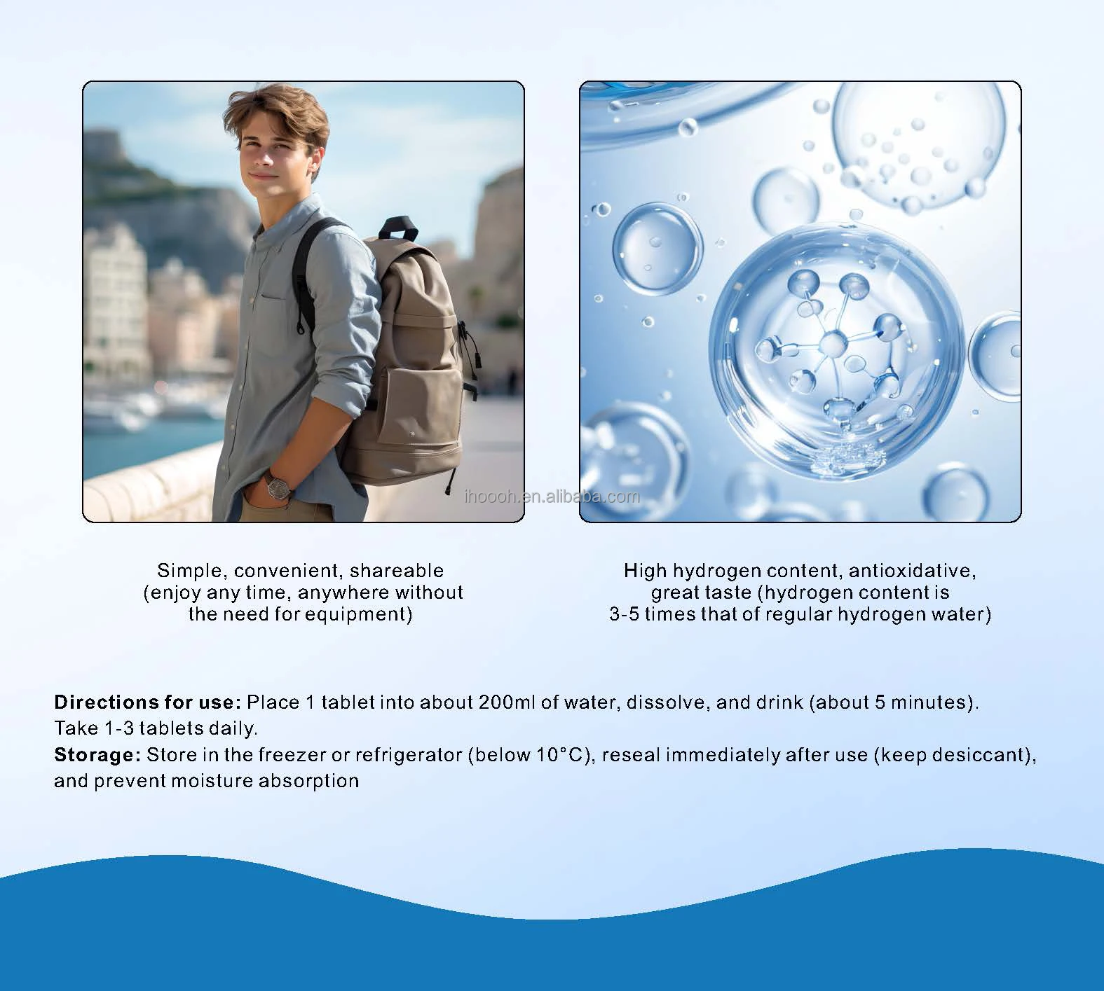H2 NANO Hydrogen Effervescent Water Tablet for Drink Pure Taste ...