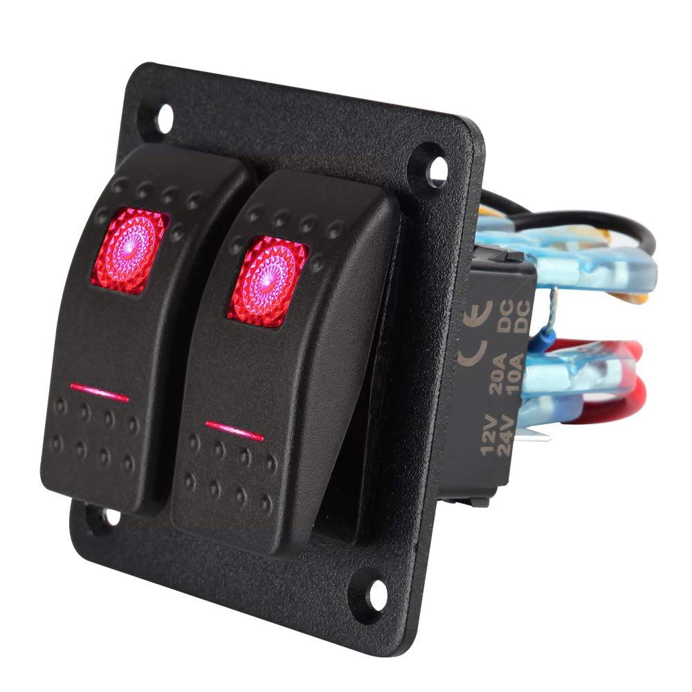 Car Component 2 Sets Red Atv Utv Rocker Arm Switch Panel Marine Toggle ...