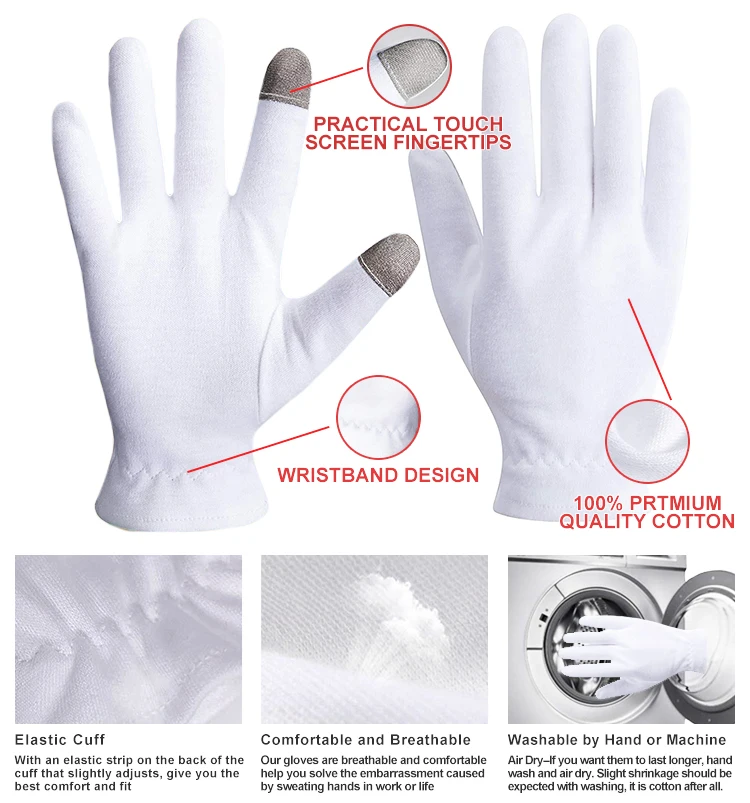 Women Touch Screen Cosmetic Night Dry Hands Moisturizing Therapy White ...