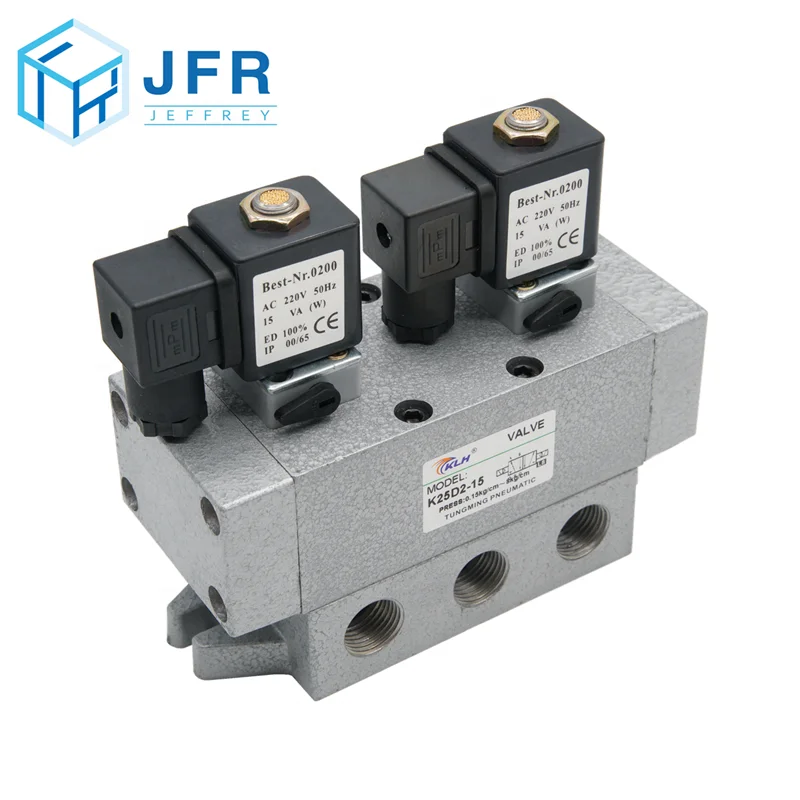 K25d2 Series 2 Position 5 Way Double Electric Control Solenoid Valves ...