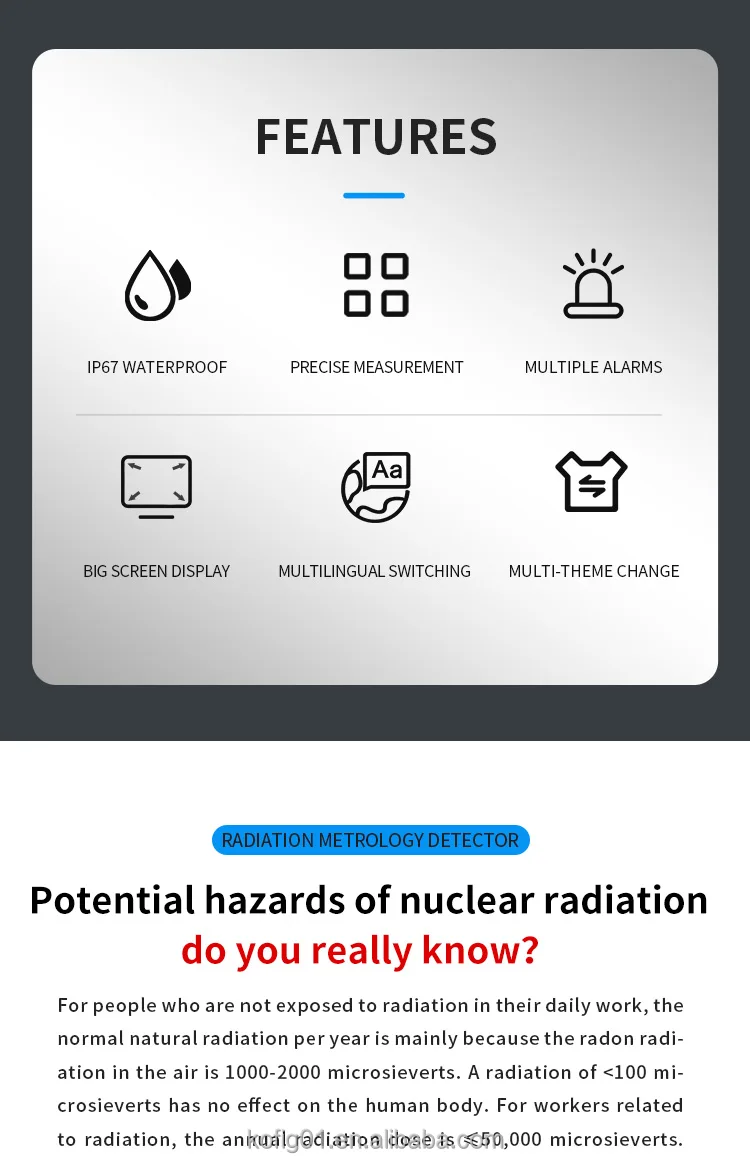 Gm01 Digital Nuclear Radiation Detector Geiger Counter Black Radiation ...