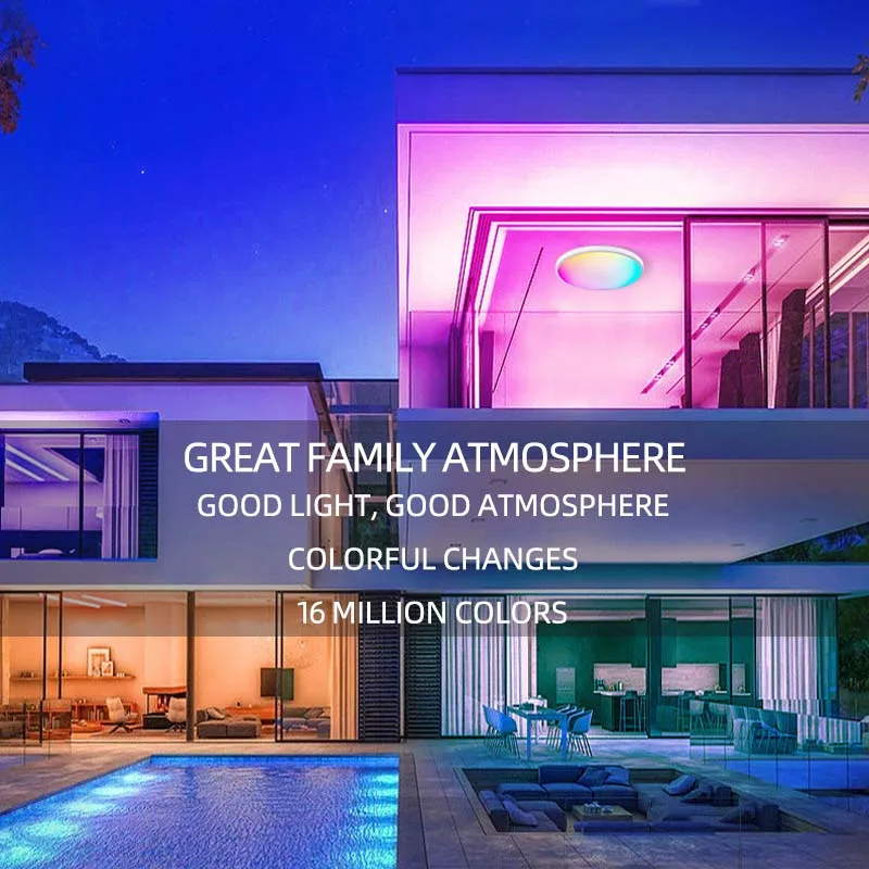 Modern Smart Ceiling Lights Colorful RGB Remote Control APP Home Smart ...