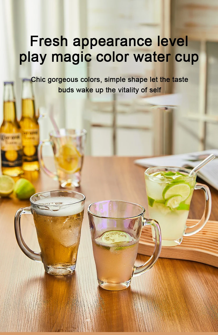 390ml Handle Beer Glass Cup Pink Couple Mug Valentine's Day Gift ...