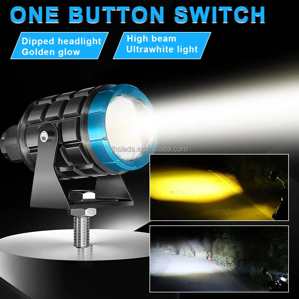 Jhs High Power Driving Light Projector Lens Dual Color Amber White 30w ...
