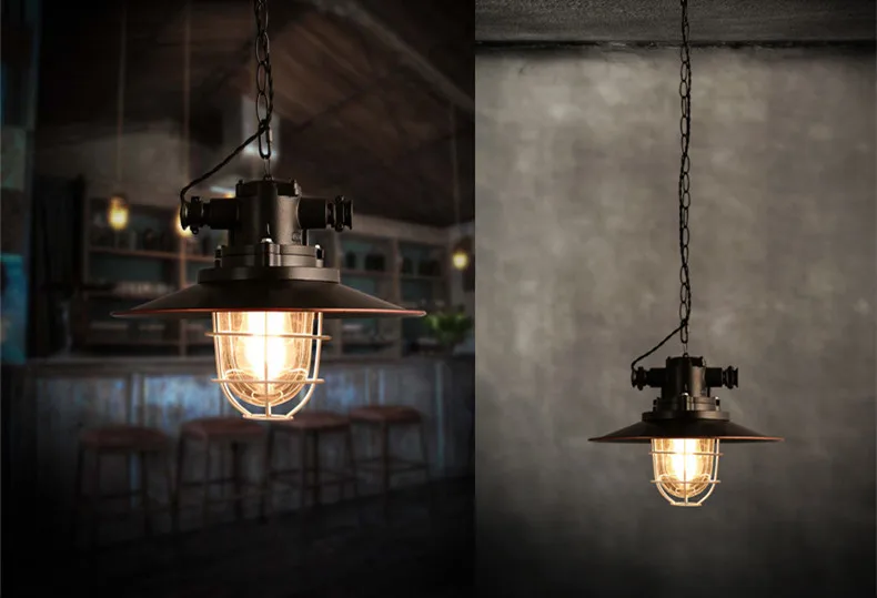 American Retro Pendant Light - Vintage Industrial Style