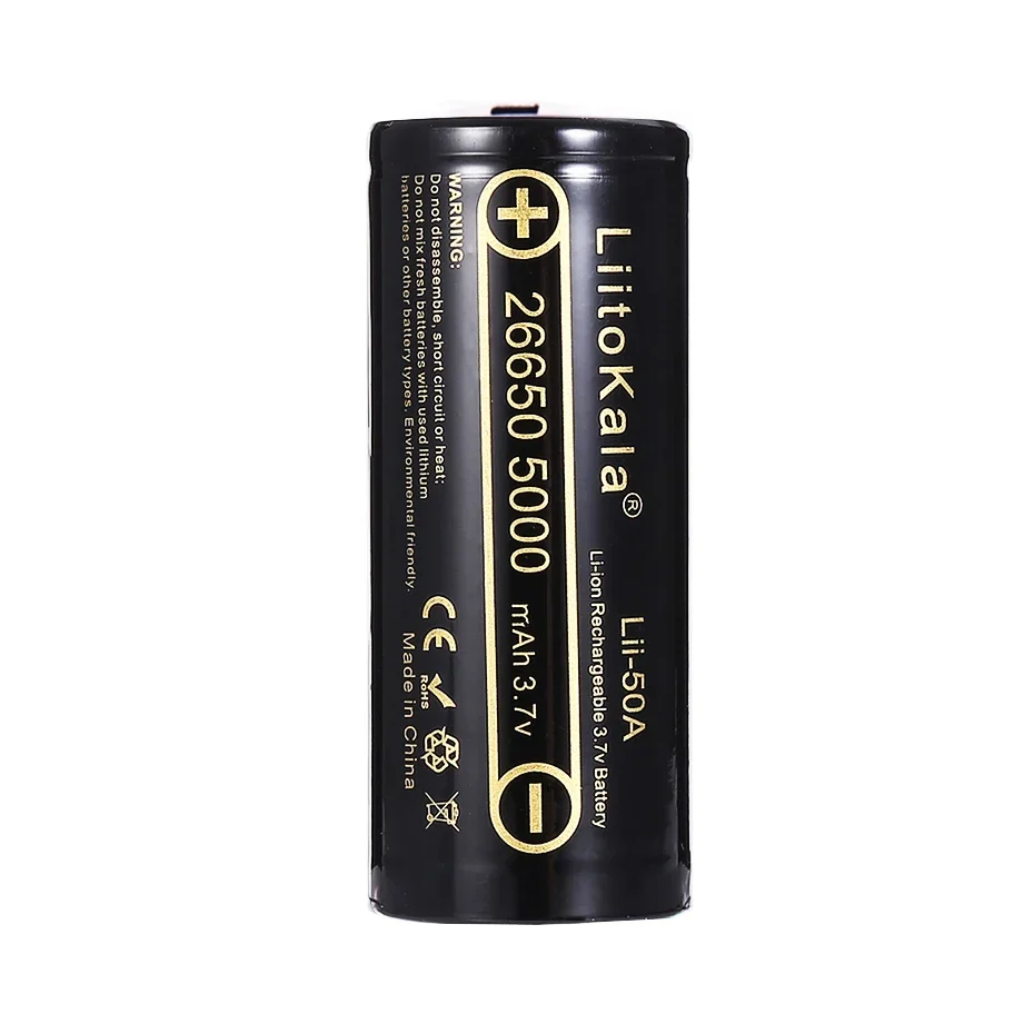 Liitokala Lii-50a Pointed 3.7v 26650 5000ma Li-ion Rechargeable ...