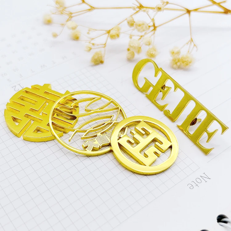 Personalized Custom Logo Metal Safety Pin - Gold Laser Cutting