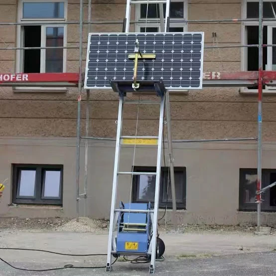 Solar Panel Ladder Lift for Roof - Custom Alum Electric Hoist